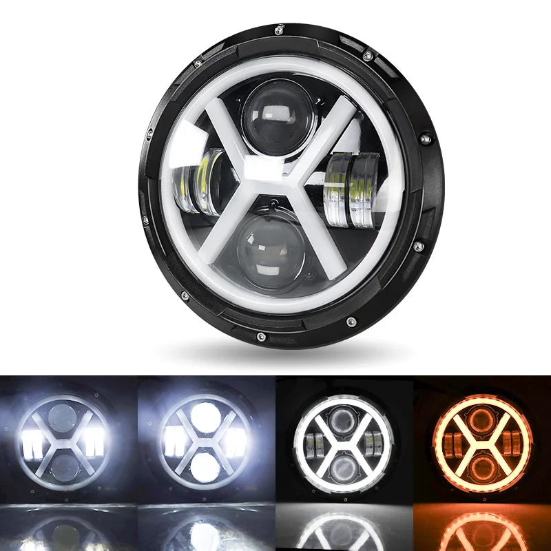 7" Round LED Headlight with Halo Angel Eyes – 4WD Wholesalers