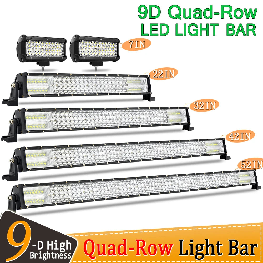 Quad Row Straight LED Light Bar – 4WD Wholesalers